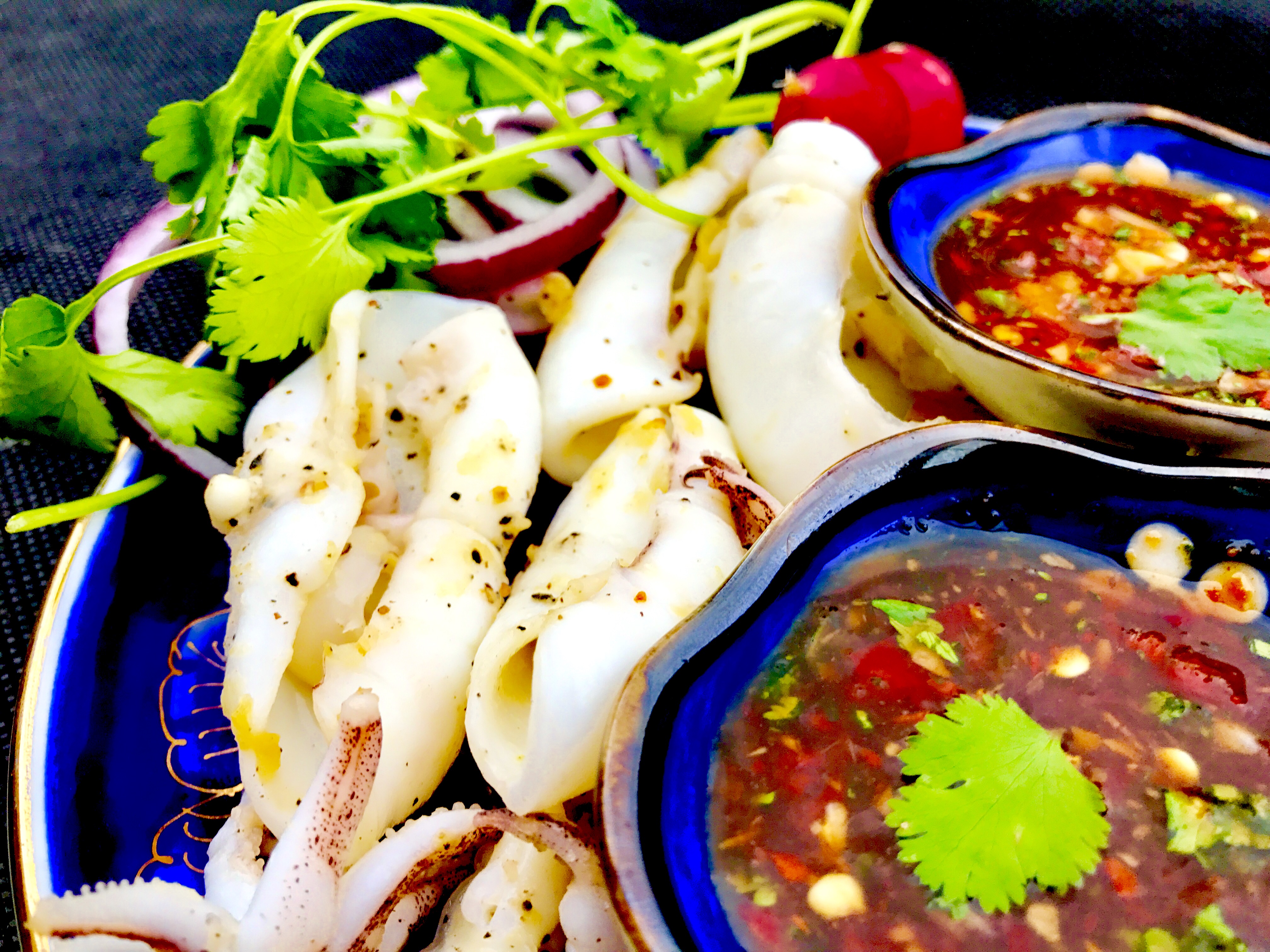 Grilled Squid with Seafood Sauce | Thai Food Made Easy | Easy Thai Food